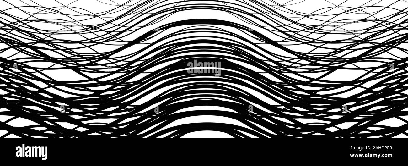 Random wavy, zig-zag lines abstract art texture, background. Sinuous ...