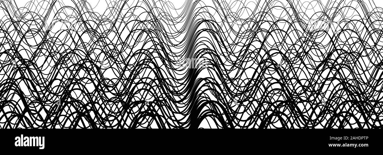Random wavy, zig-zag lines abstract art texture, background. Sinuous ...
