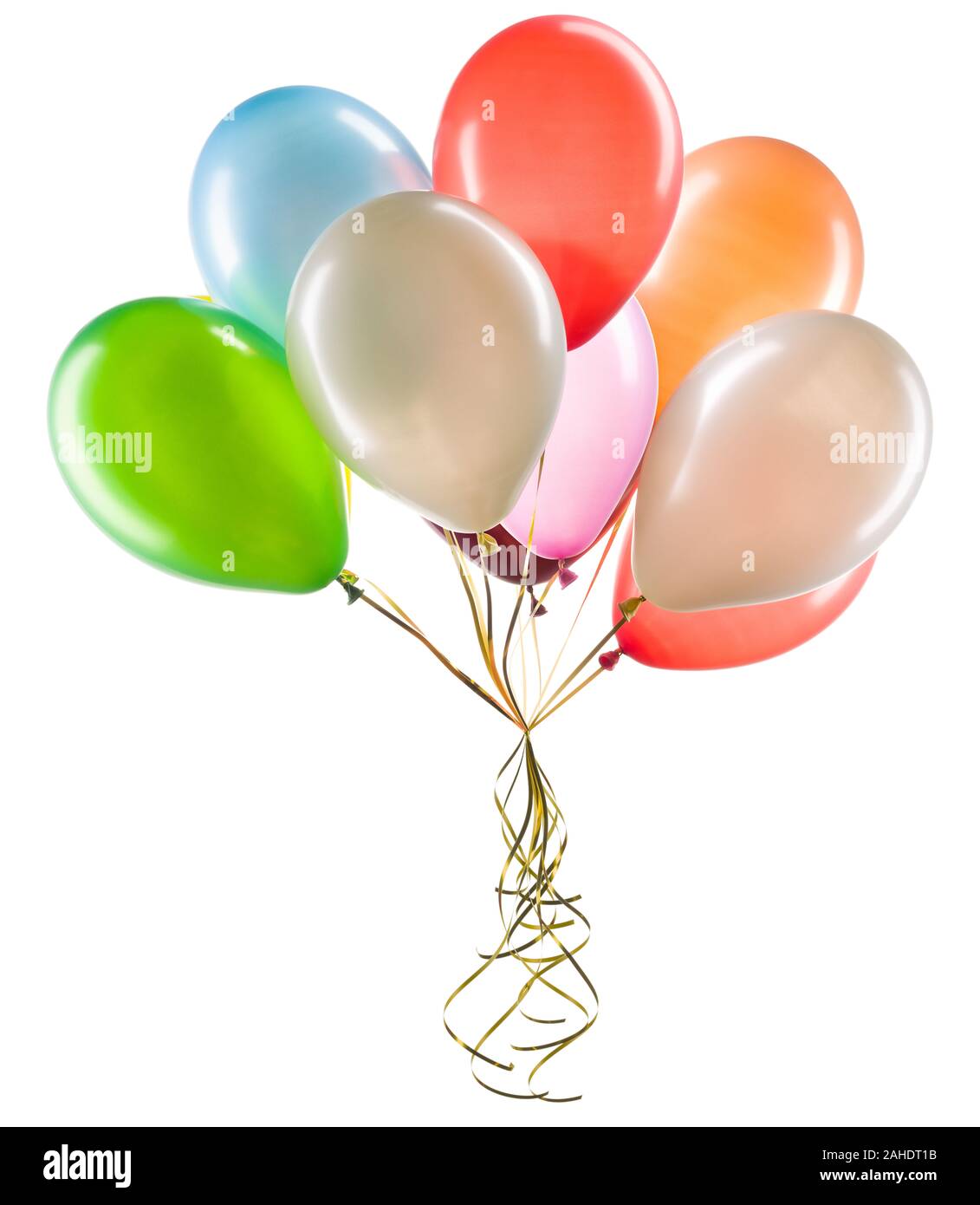 Set of multicolored helium balloons with clipping path. Element of ...