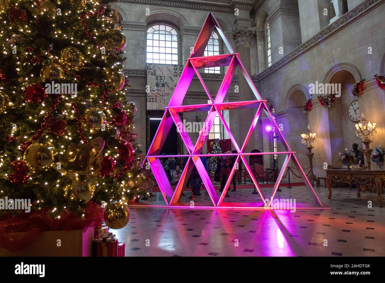 Interior view of Blenheim Palace at Christmas. This UK Stately home was ...