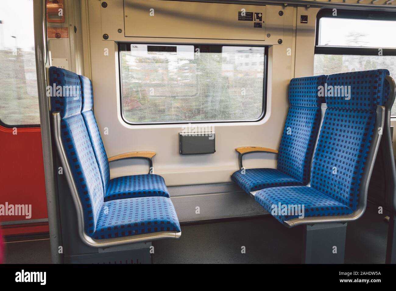 Inside The Wagon Train Germany, Dusseldorf. Empty train interior ...