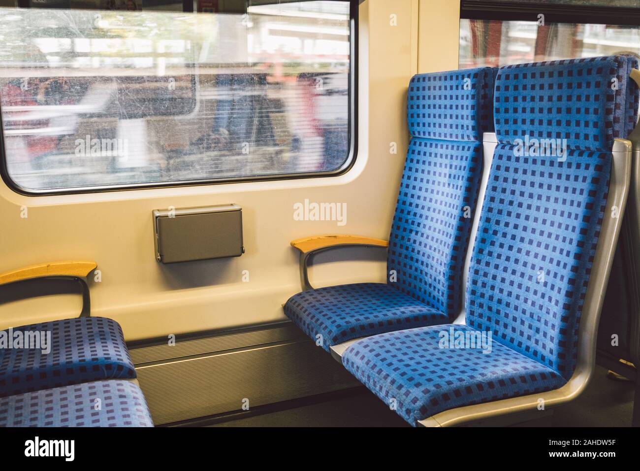 Inside The Wagon Train Germany, Dusseldorf. Empty train interior ...