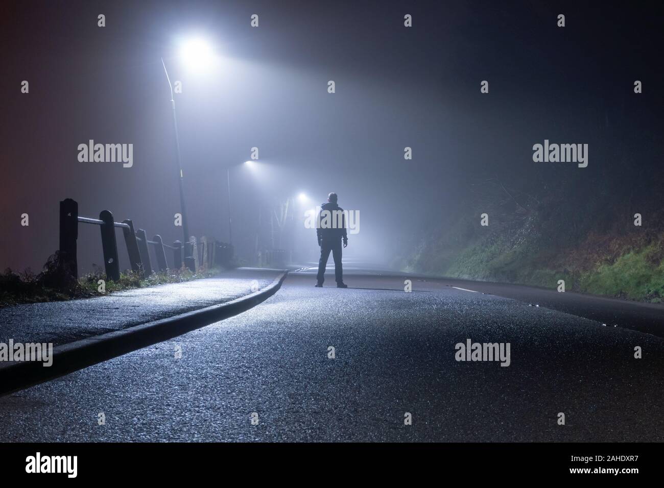 Scary man street lights hi-res stock photography and images - Alamy