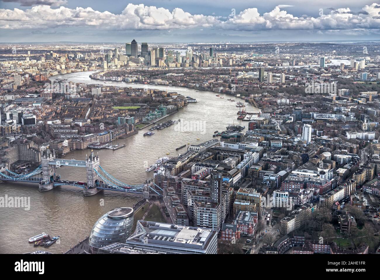 Beautiful sunset over London, view from the Shard. London, UK Stock ...