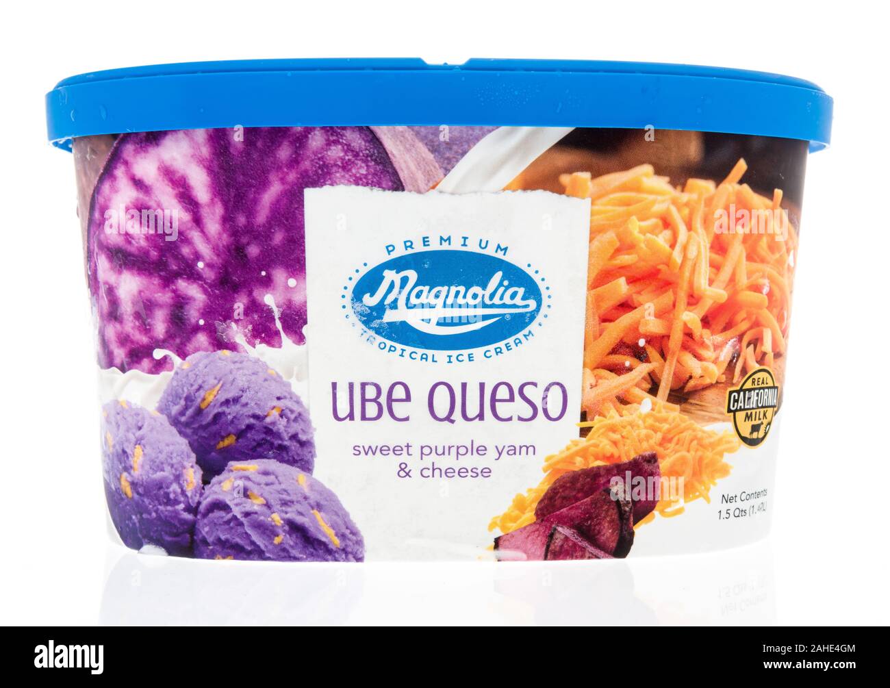 Winneconne, WI - 17 June 2019 : A package of Magnolia ube queso ice ...