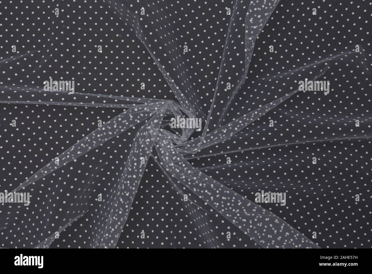 Beautiful close up of white tulle fabric with textile texture ...