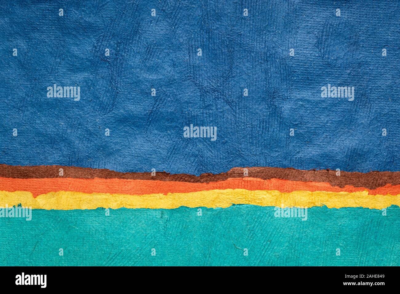 lake and sky - abstract landscape created with sheets of textured ...