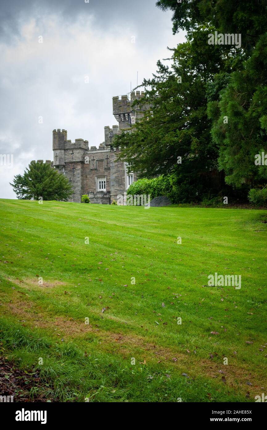 A Victorian neo-gothic Wray Castle, Lake District, Cumbria, United ...