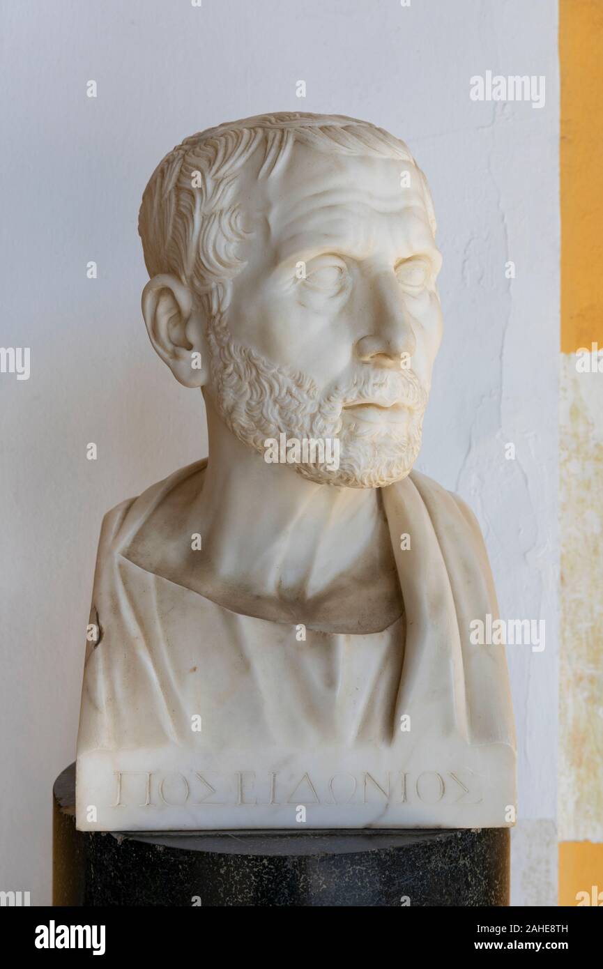 Marble bust of Posidonius in Achilleion Palace, Gastouri, Corfu, Greece ...