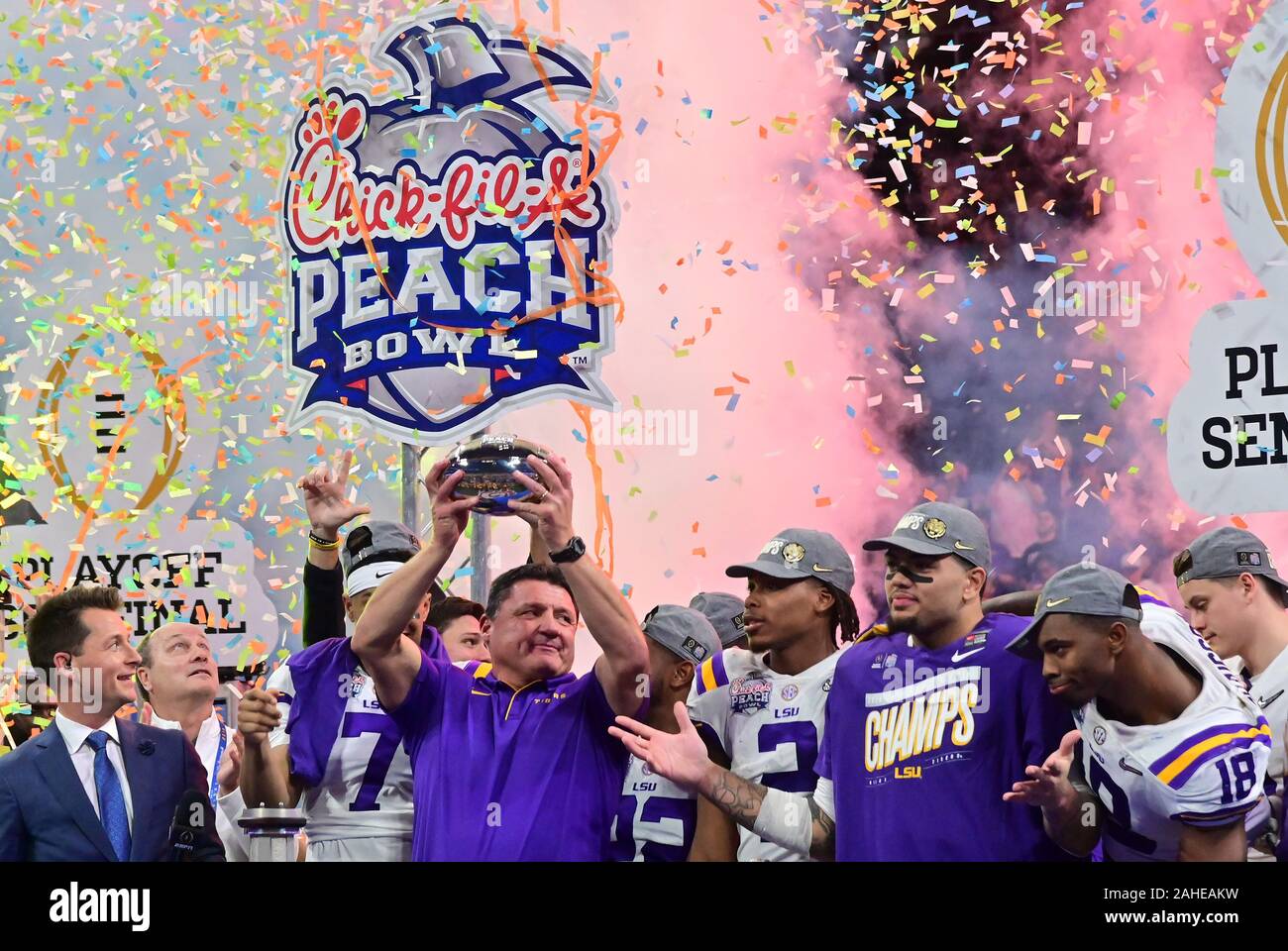Atlanta, United States. 28th Dec, 2019. LSU Tigers head coach Ed ...