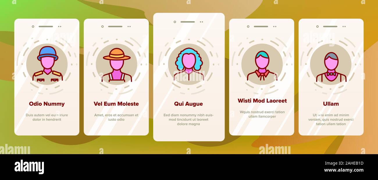 Occupation Onboarding Icons Set Vector Stock Vector Image And Art Alamy