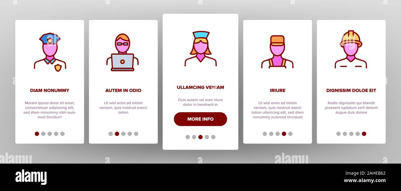 Occupation Onboarding Icons Set Vector Stock Vector Image And Art Alamy