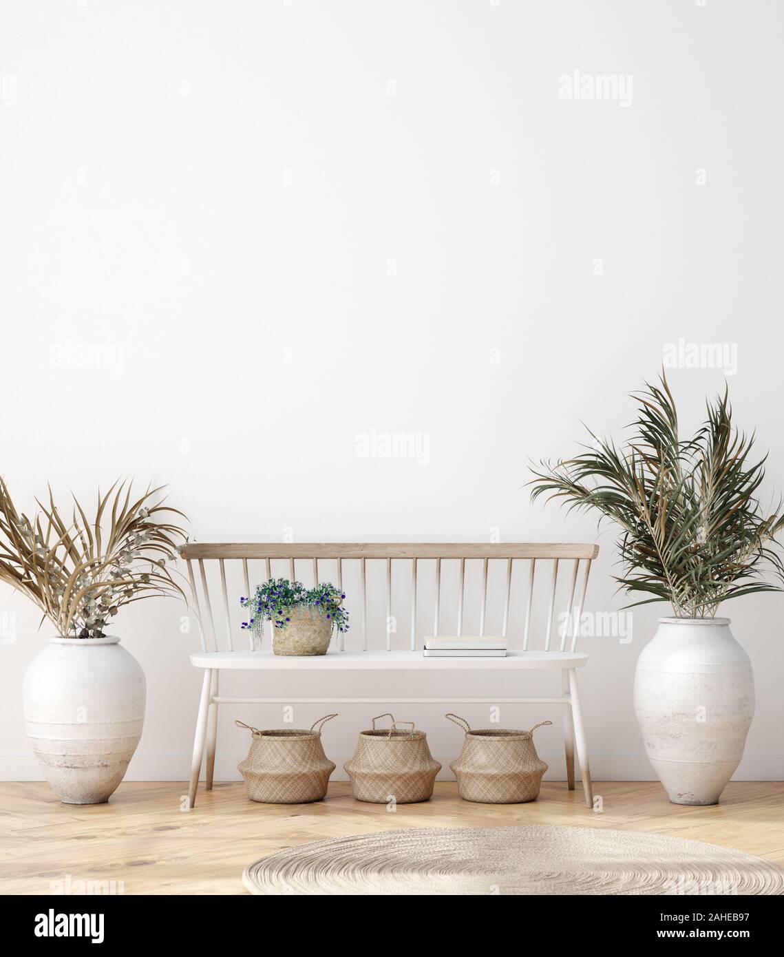 Mock up poster frame in modern living room interior. Interior ...