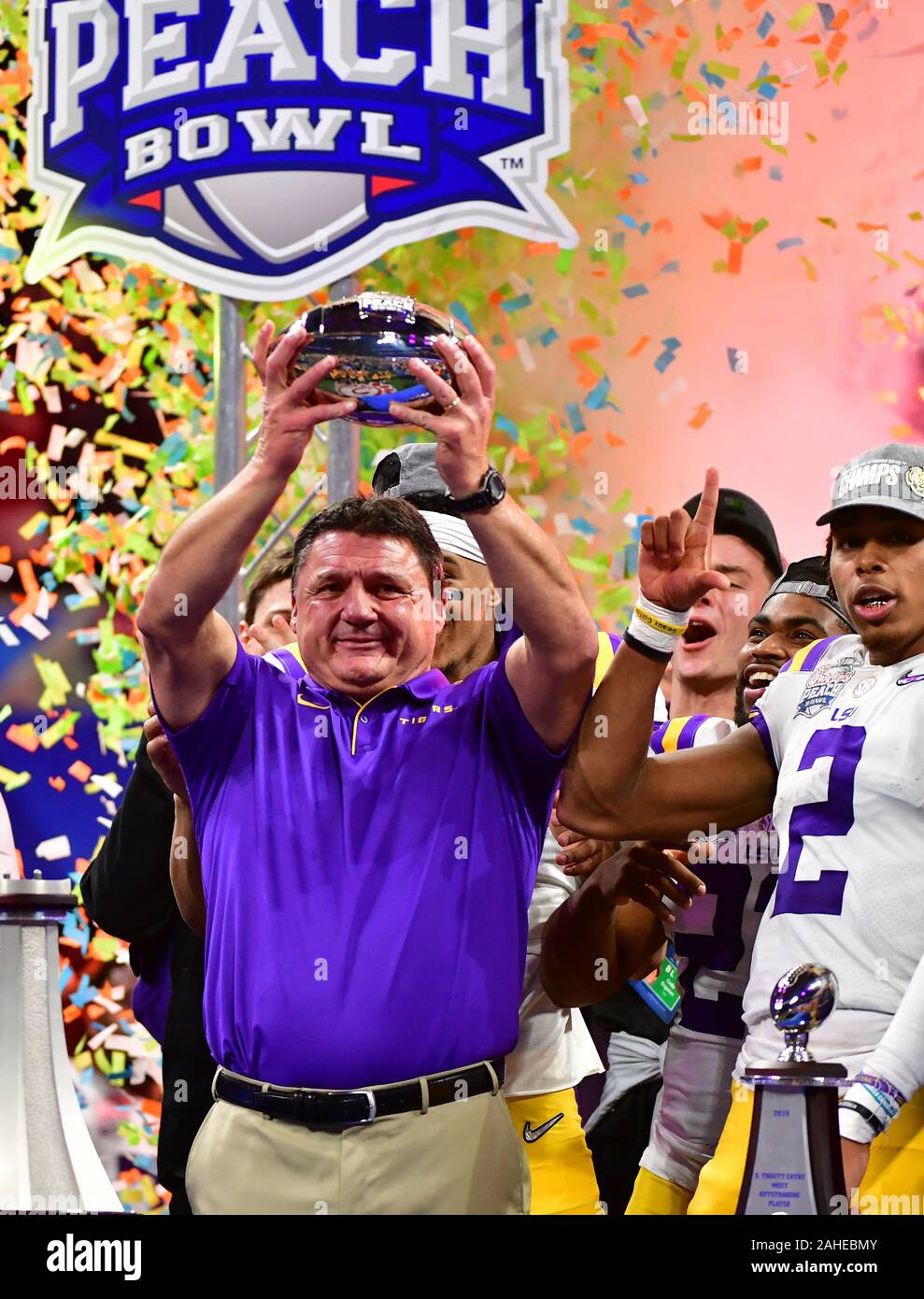 Atlanta, United States. 28th Dec, 2019. LSU Tigers head coach Ed ...