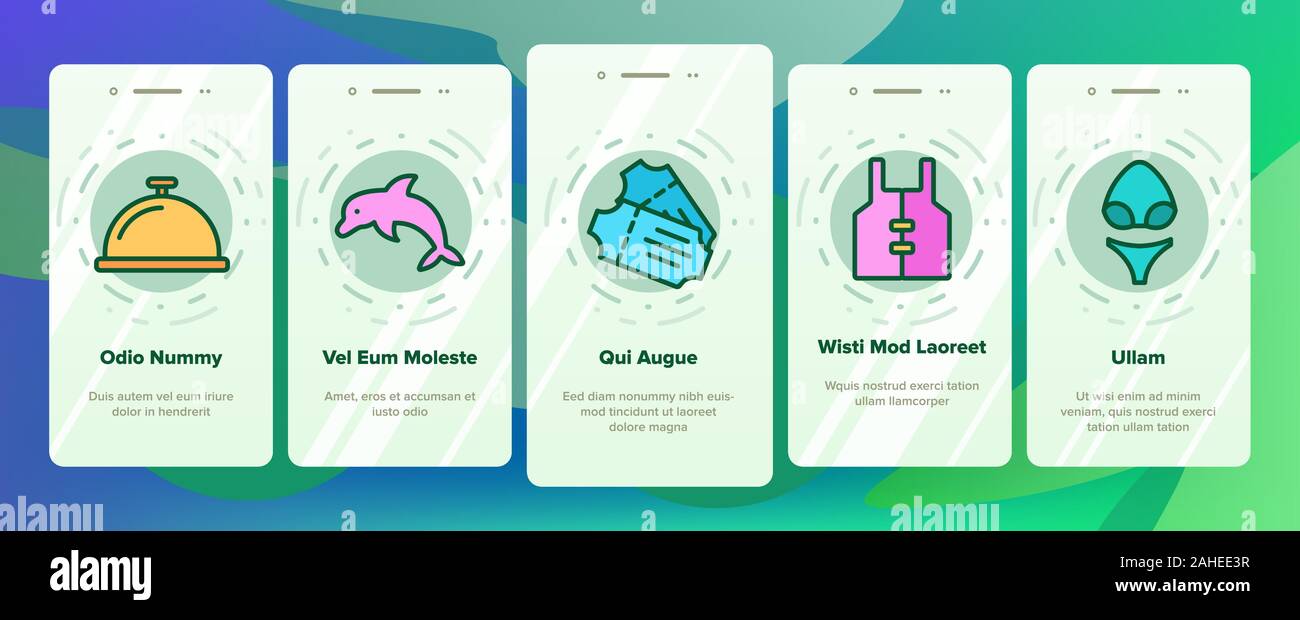 Cruise Travel Onboarding Icons Set Vector Stock Vector Image & Art - Alamy