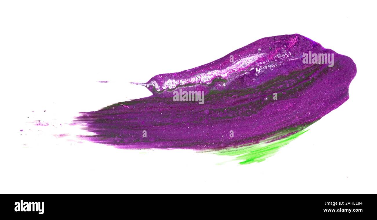 Violet paint brush spots on white background Stock Photo - Alamy