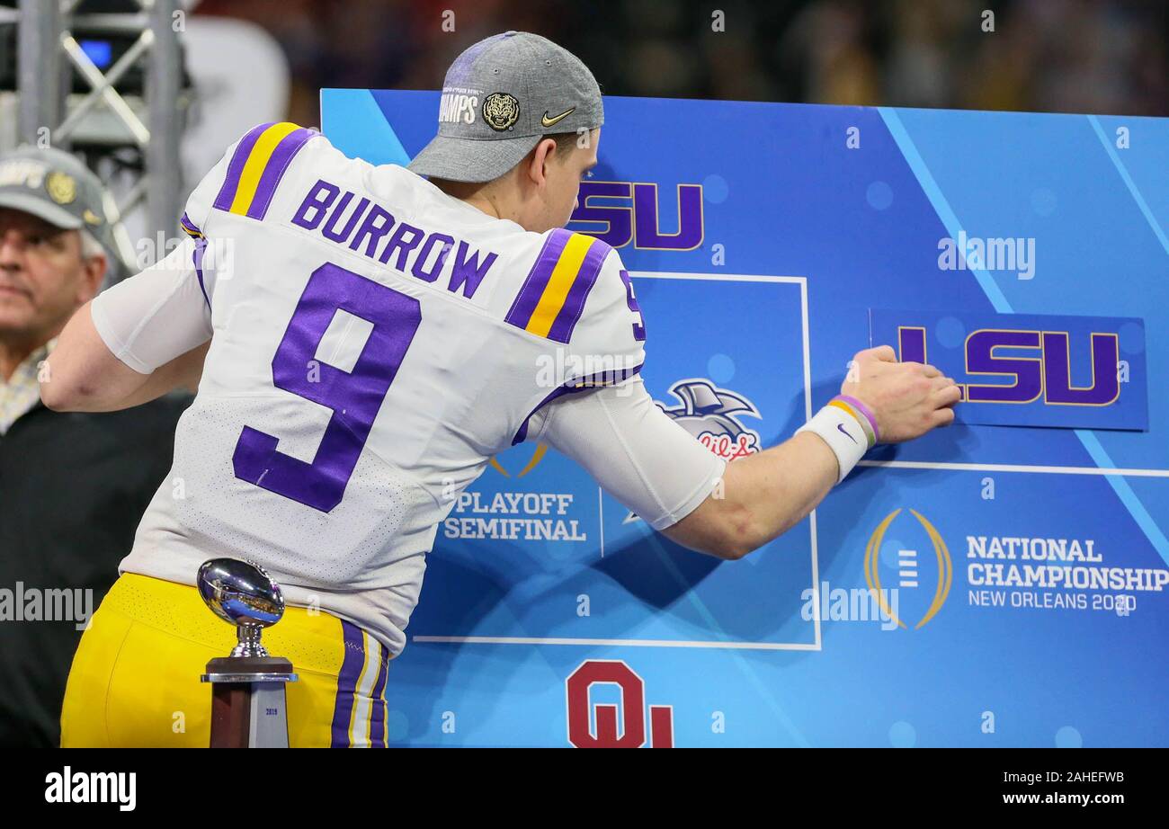 Atlanta, GA, USA. 28th Dec, 2019. LSU quarterback Joe Burrow (9 ...