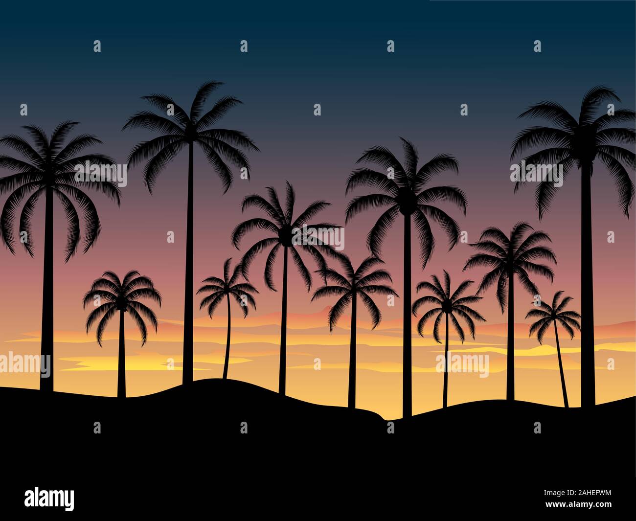 Maldives, beach, palm trees Stock Vector Images - Alamy