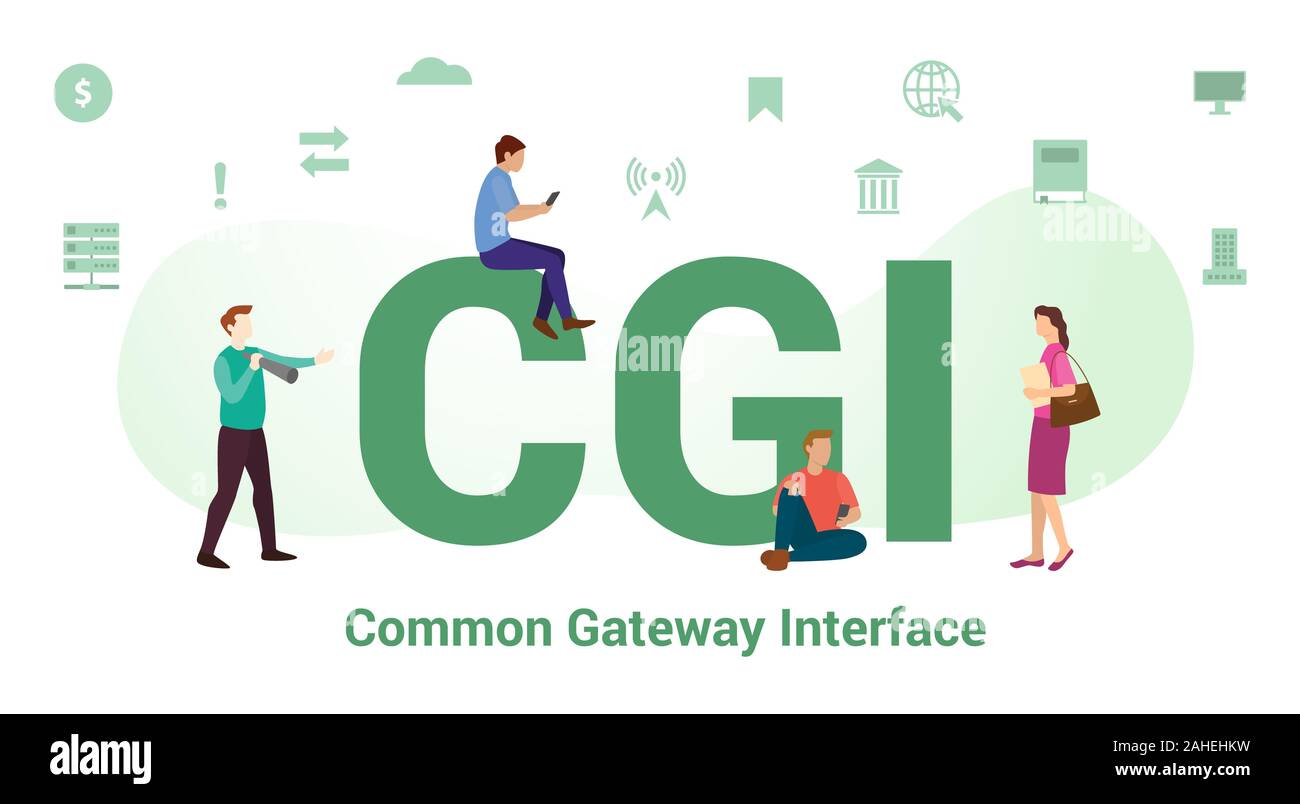 cgi common gateway interface concept with big word or text and team ...