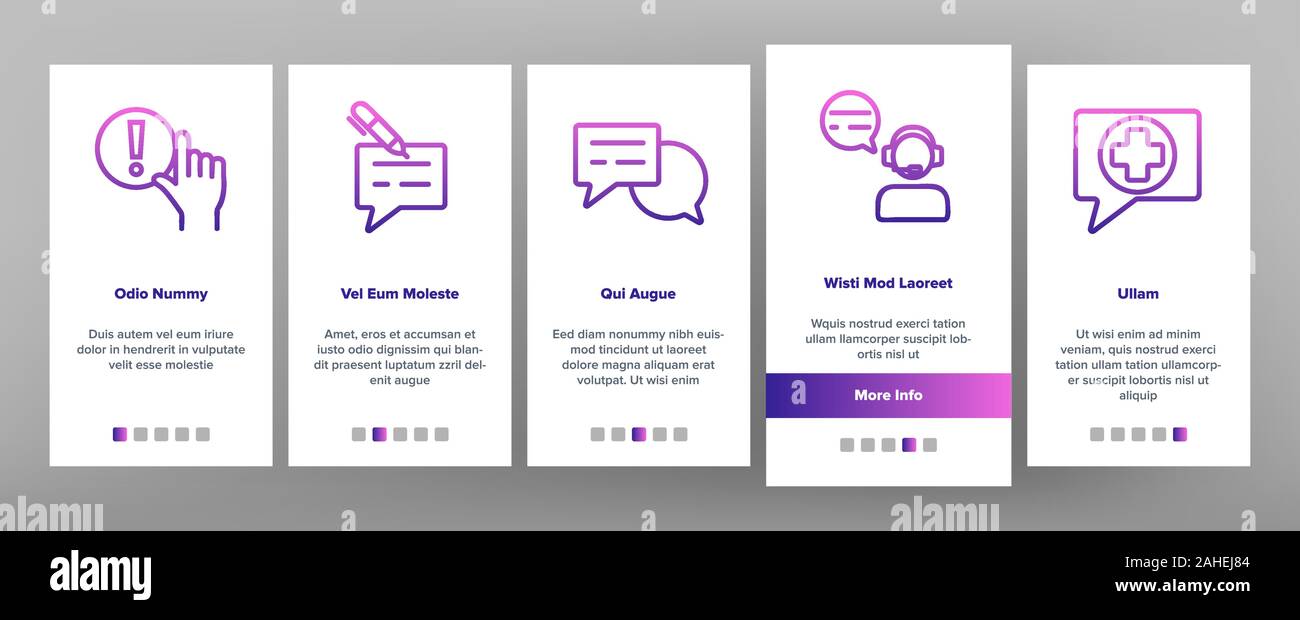 Advice Help Assistant Onboarding Icons Set Vector Stock Vector Image ...