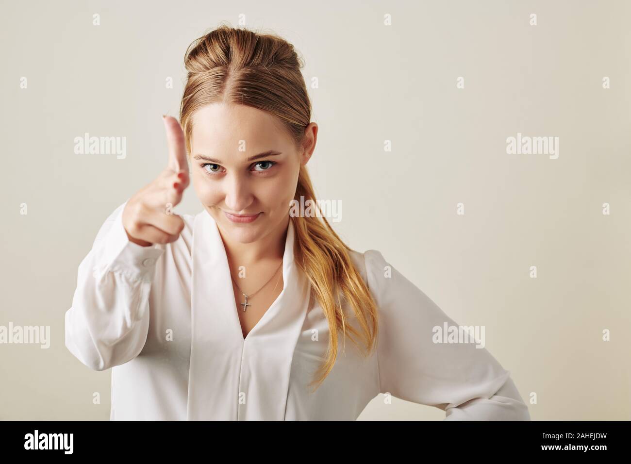 Beautiful business woman gun hi-res stock photography and images - Alamy