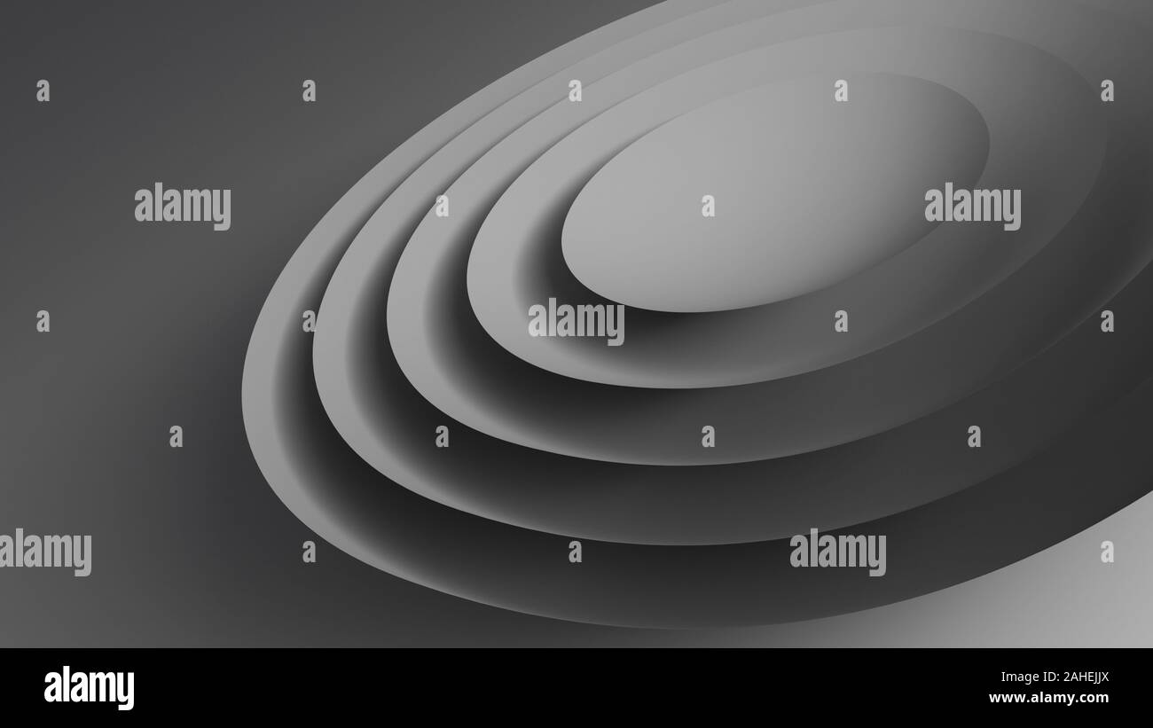 Round minimal object. Abstract geometric installation, 3d rendering ...