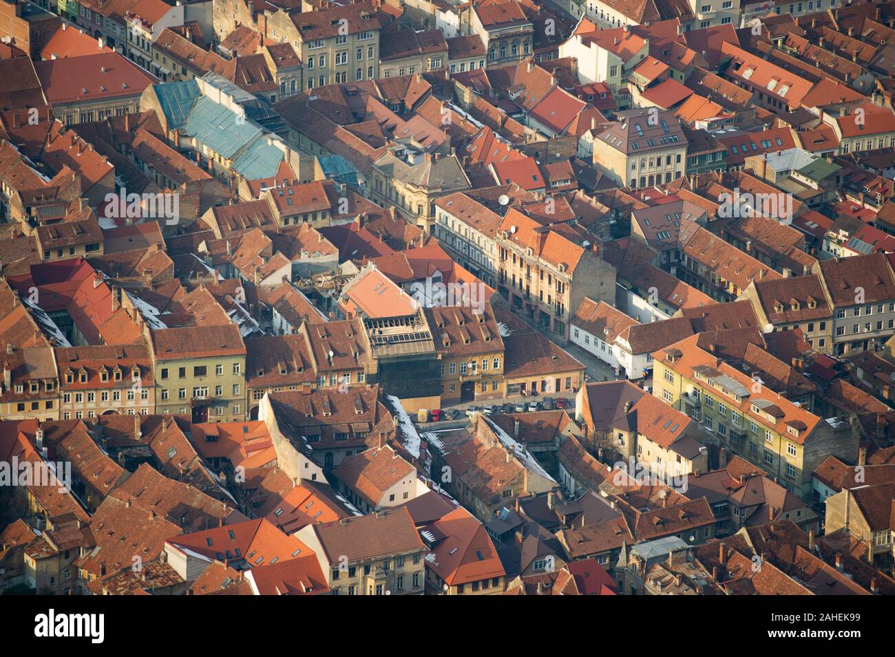 The well preserved buildings in the Transylvanian town of Brasov ...