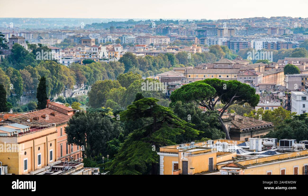 Panoramic view of Ancient Rome ruins. Cityscape skyline of landmarks of ...