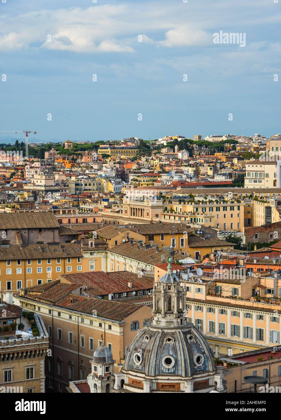 Panoramic view of Ancient Rome ruins. Cityscape skyline of landmarks of ...