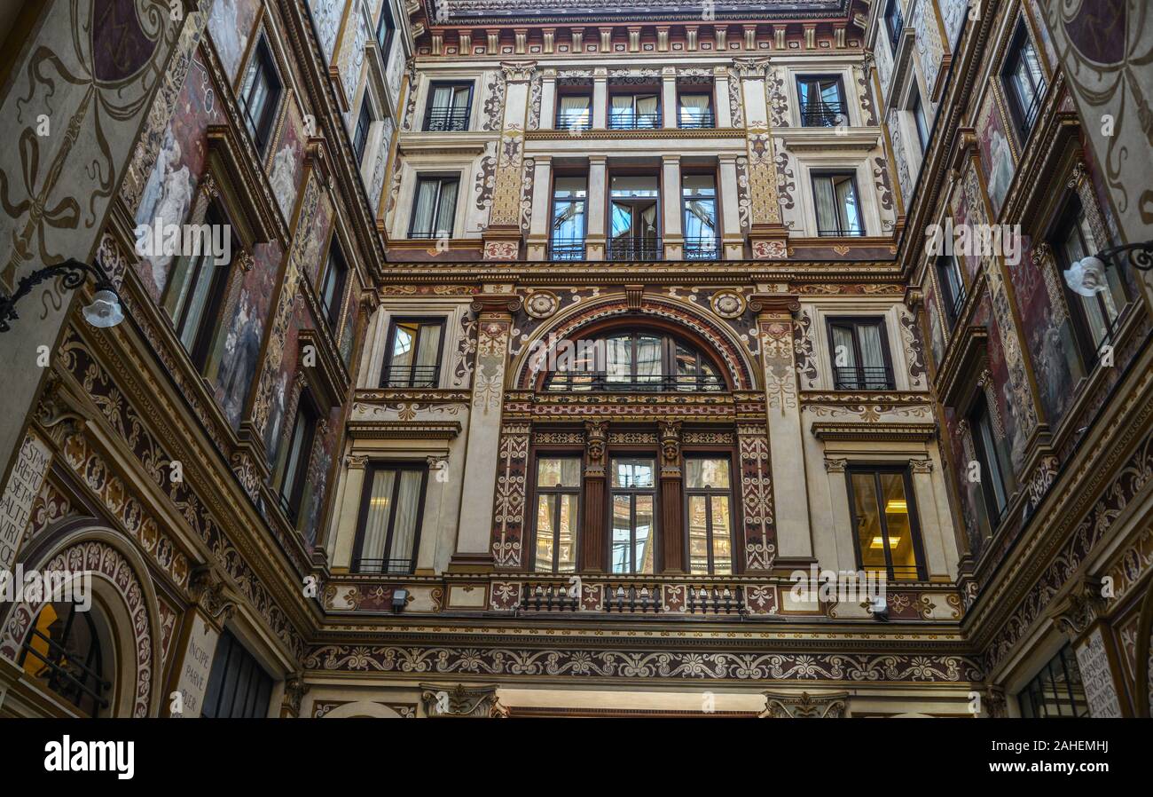 Roman old beautiful house with sculptures and decorations on ancient ...