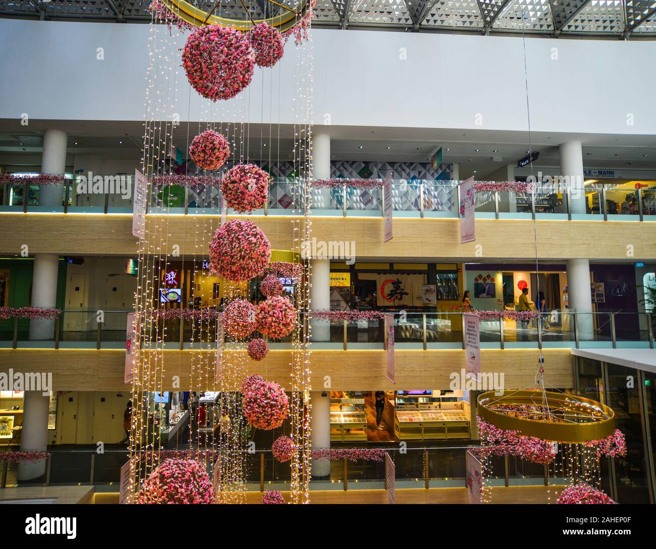 Singapore - Feb 8, 2018. Interior of Marina Bay Sands Shopping Mall in ...