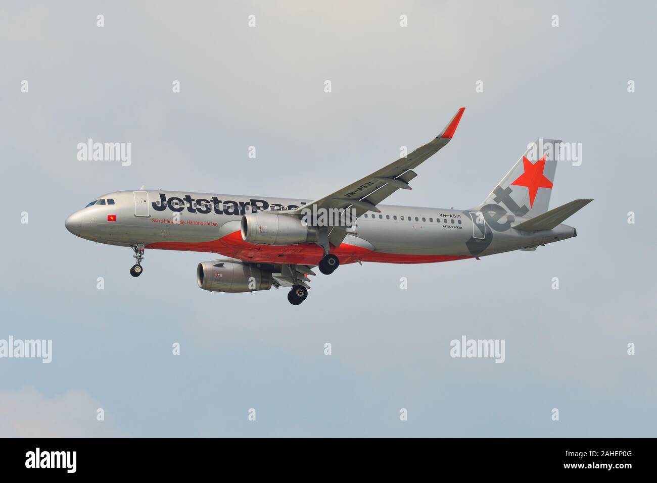 Saigon, Vietnam - Dec 21, 2019. VN-A571 Jetstar Pacific Airlines Airbus ...