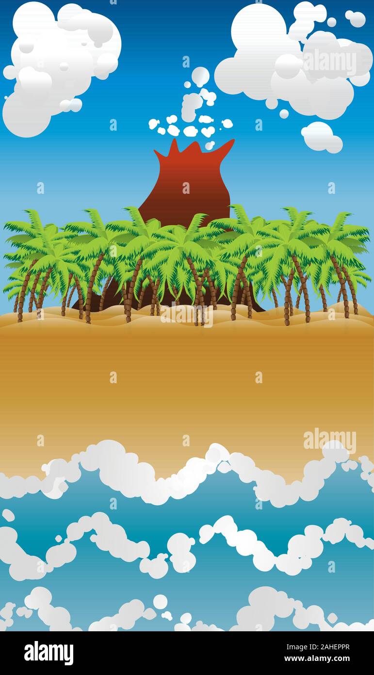 Jungle trees volcano Stock Vector Images - Alamy