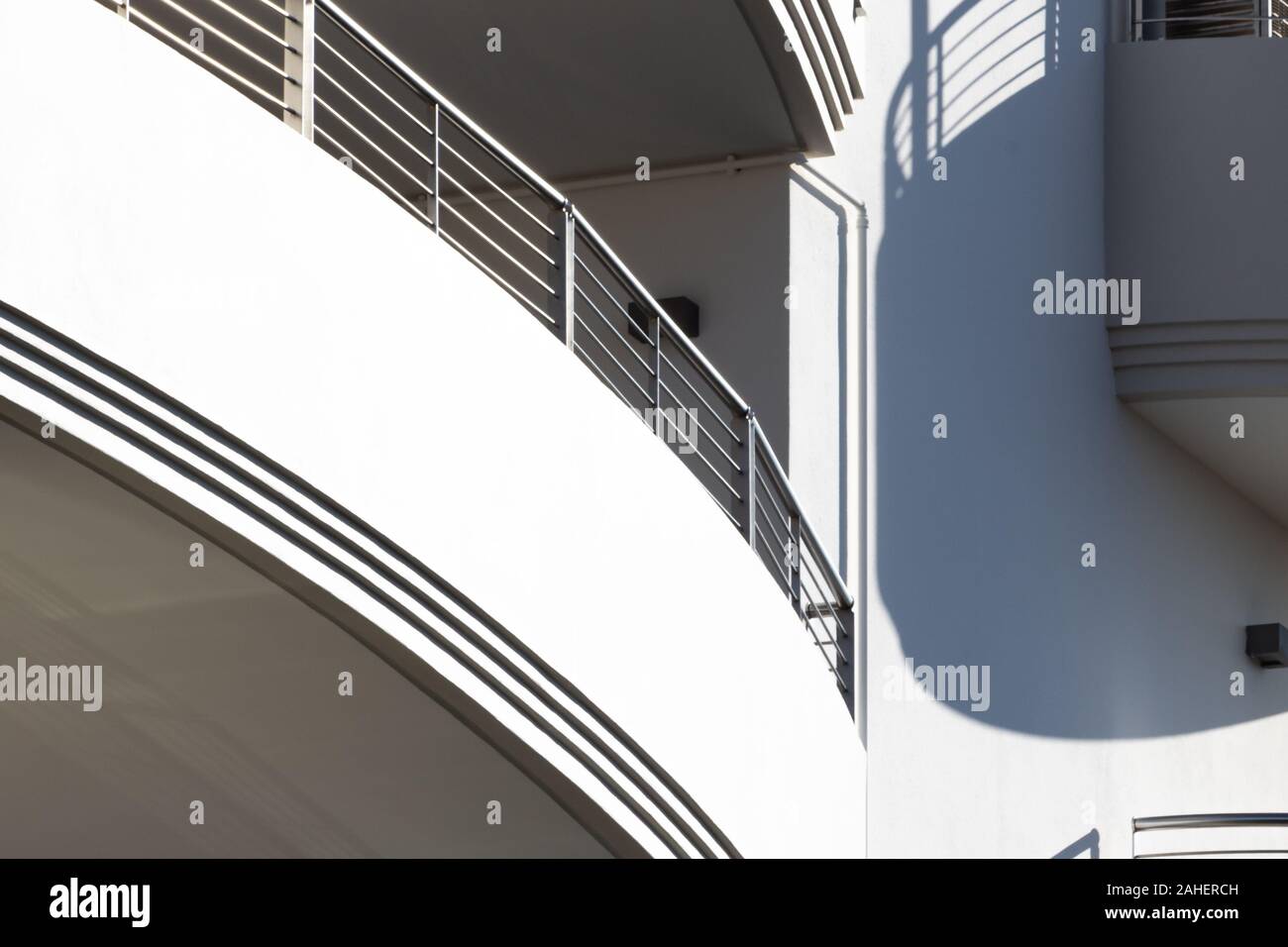 geometries of modern building between curves and straight lines Stock ...