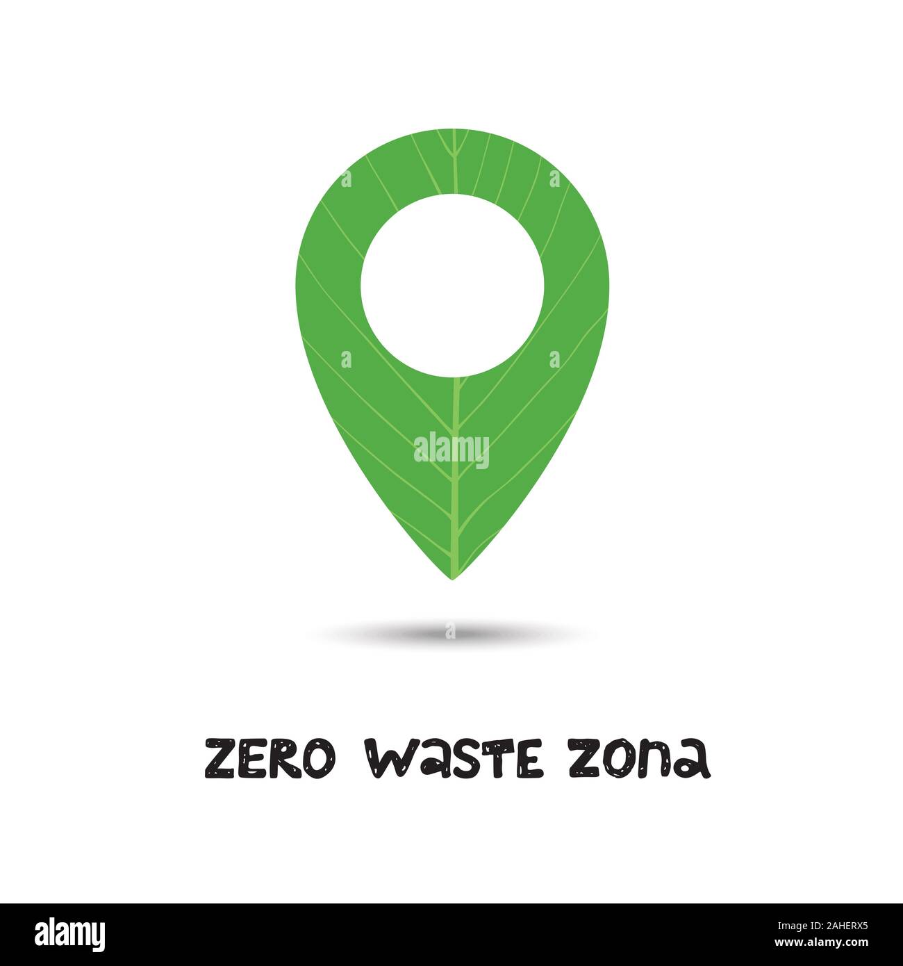 Zero waste zone. Green location icon. ECO icon. Ecology friendly. No ...
