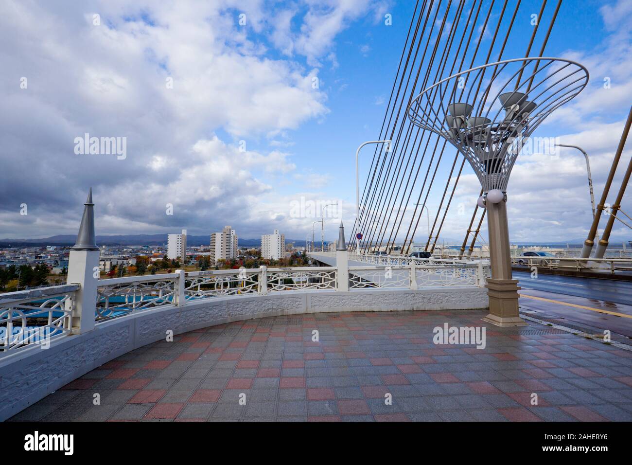 Aomori bay bridge in Aomori city, Tohoku, Japan Stock Photo - Alamy