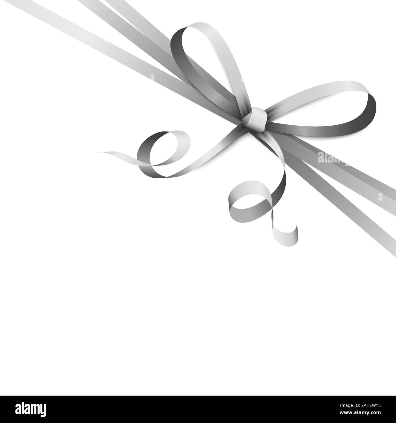 EPS 10 vector illustration of silver colored ribbon bow isolated on ...