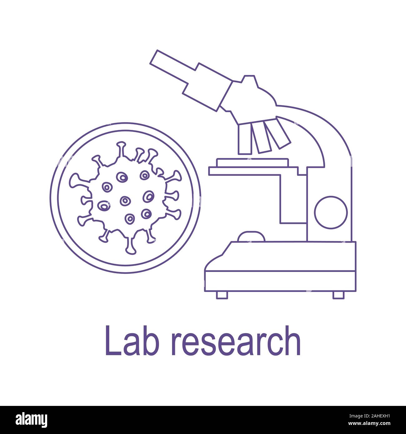 Vector illustration Microscope, microbe, virus, bacteria isolated on ...