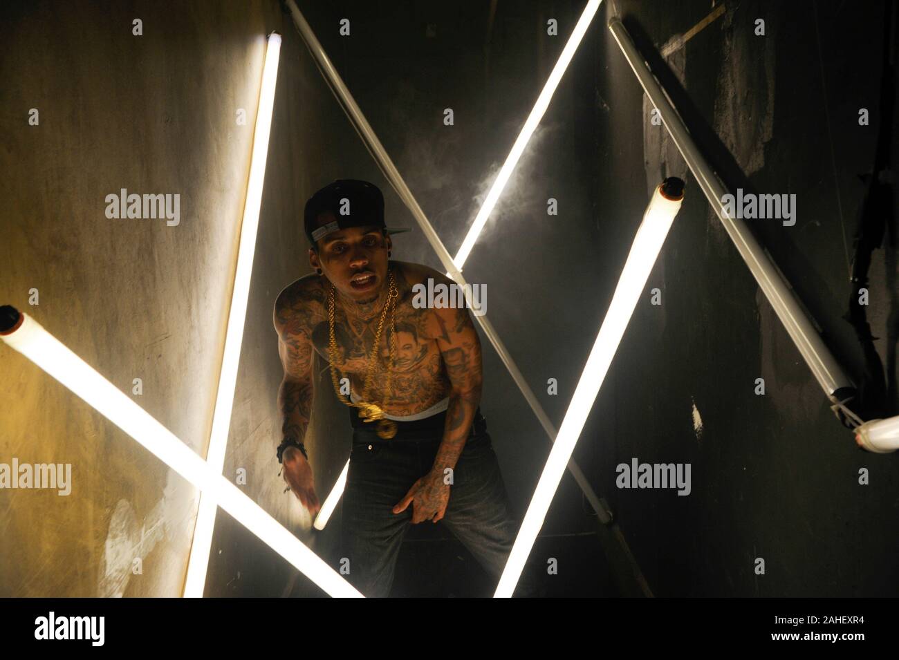 Rapper Kid Ink on set of Ray J & Kid Ink "Drinks In The Air" Music ...