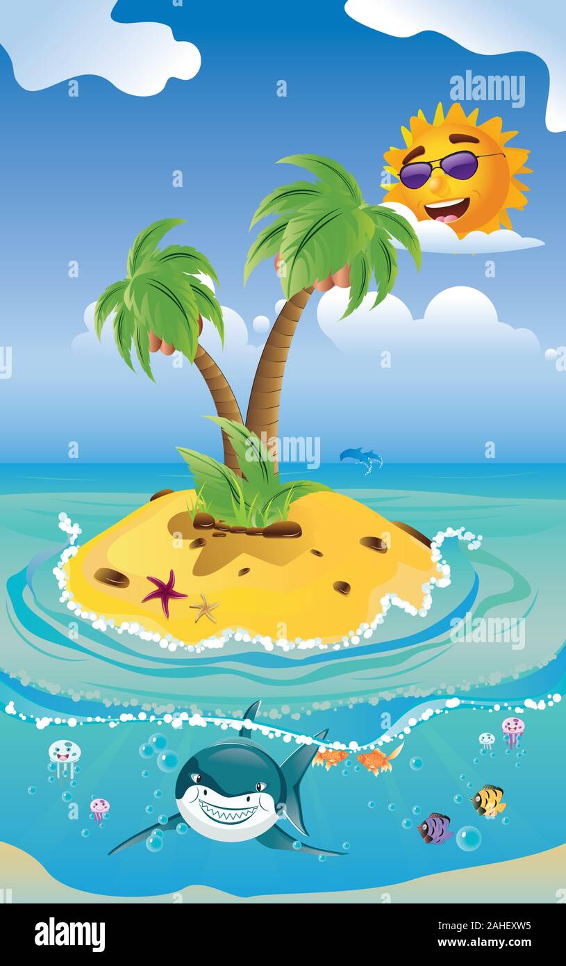 Tropical Island Drawing