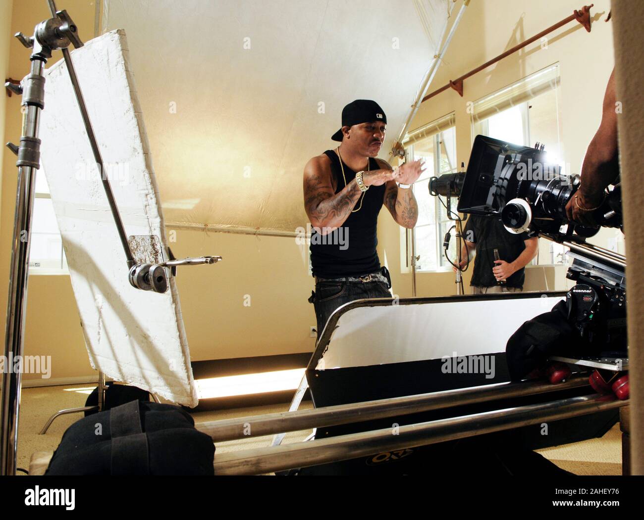 Rapper 40 Glocc on set of 40 Glocc "Damn" Music Video in Los Angeles ...