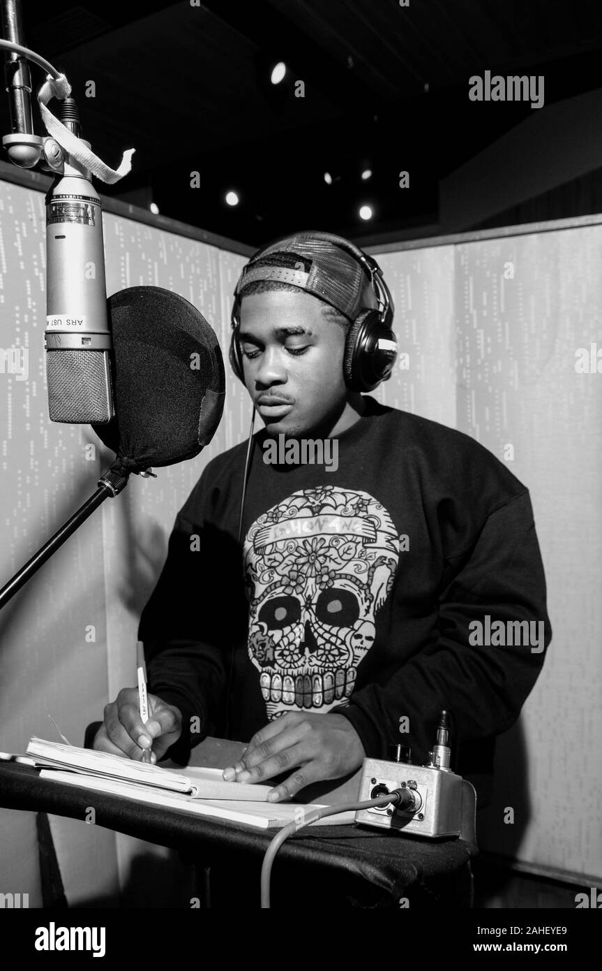 White Rapper In Studio