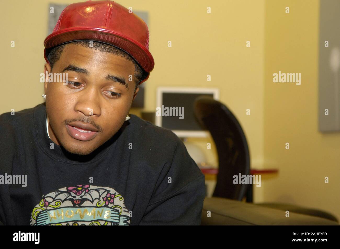 Rapper Dijon Shariff Thames aka Mann at a Recording Studio in Los ...