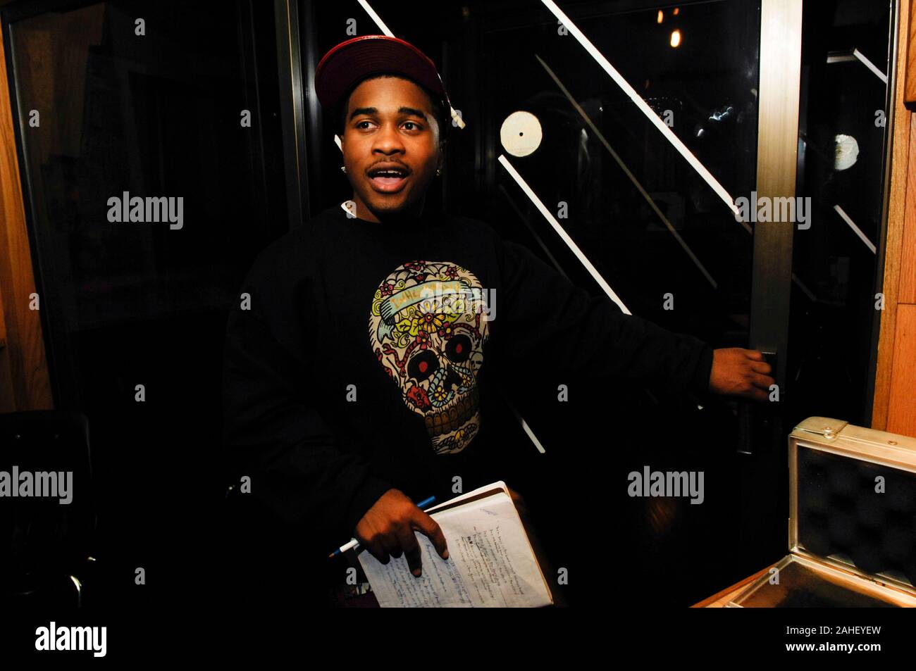 Rapper Dijon Shariff Thames aka Mann at a Recording Studio in Los ...