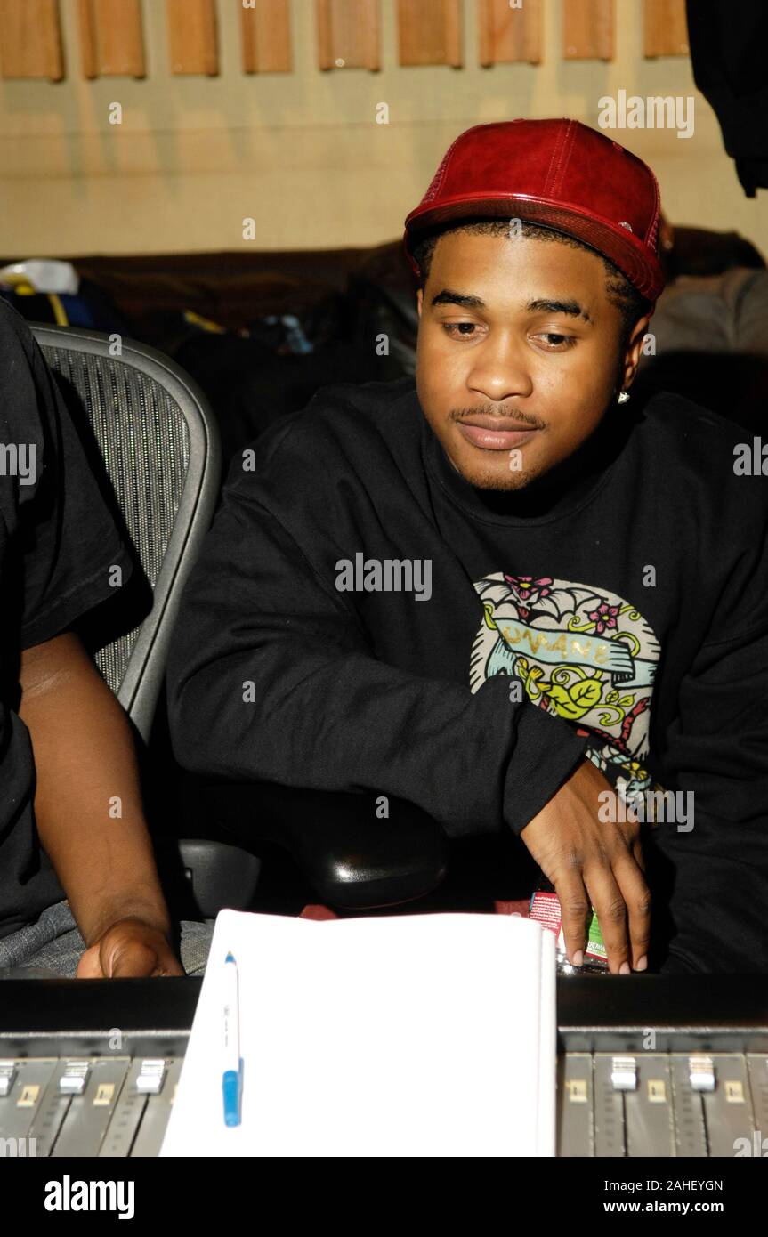 Rapper Dijon Shariff Thames aka Mann at a Recording Studio in Los ...