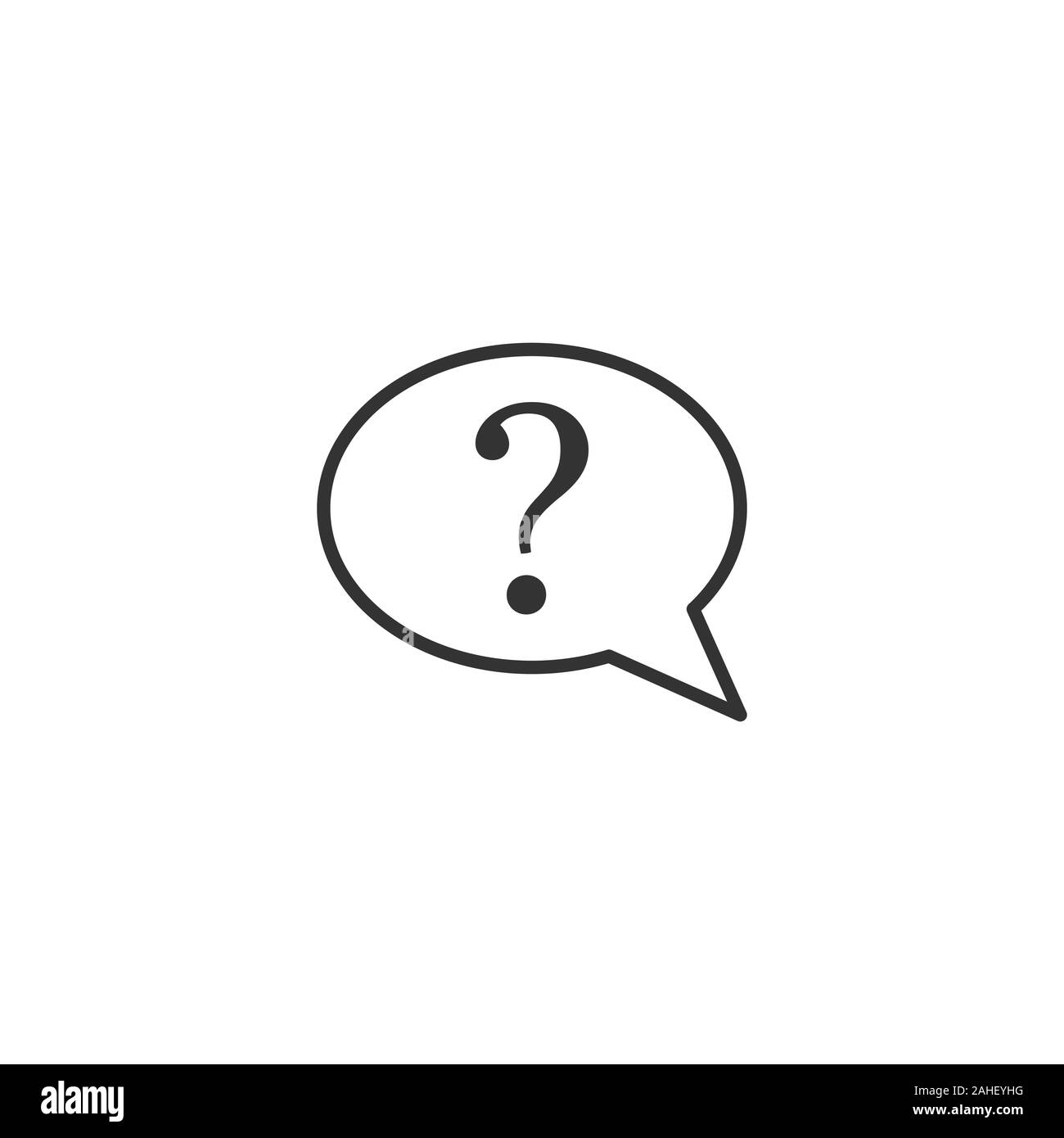 Question mark icon in flat style. Discussion speech bubble vector ...