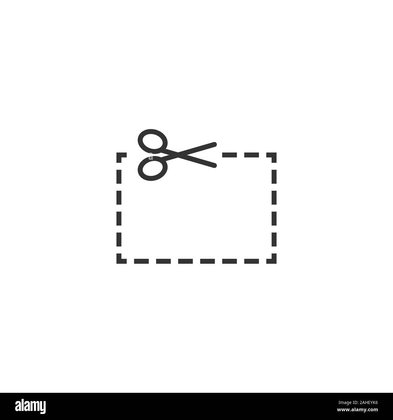 Coupon cut lines icon in flat style. Scissors snip sign vector ...