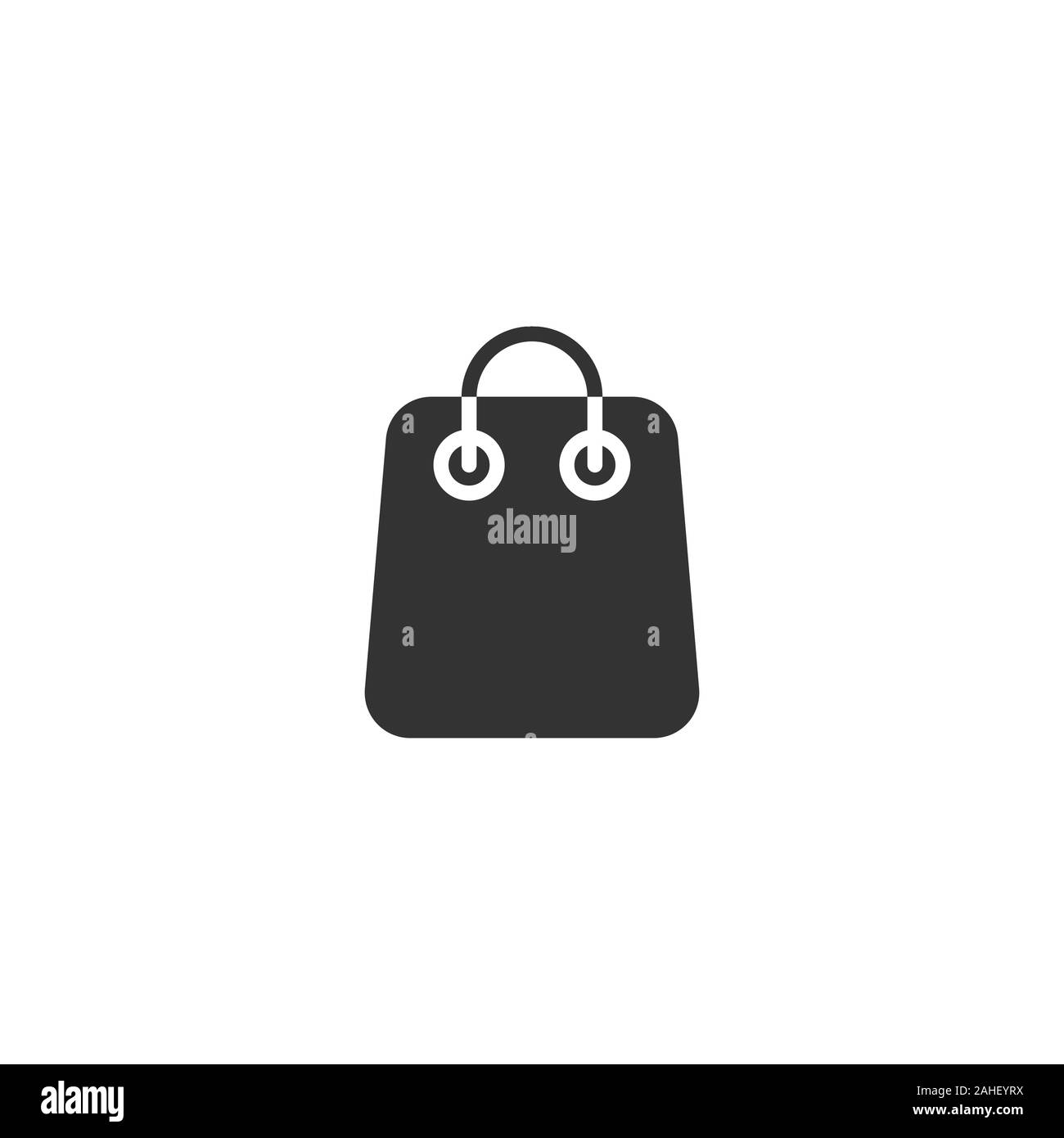 Shopping bag icon in flat style. Handbag sign vector illustration on ...