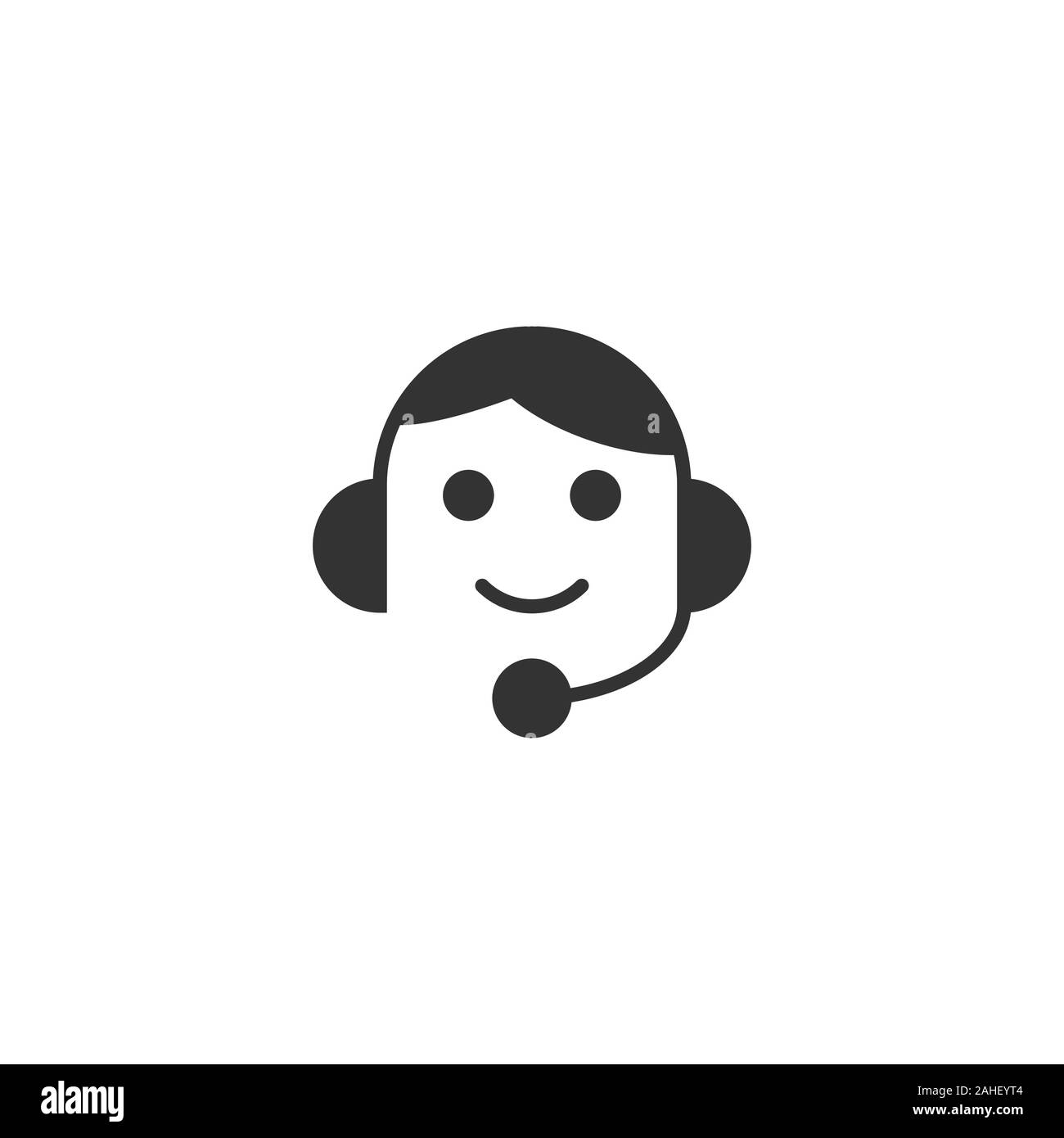 Helpdesk icon in flat style. Headphone vector illustration on white ...