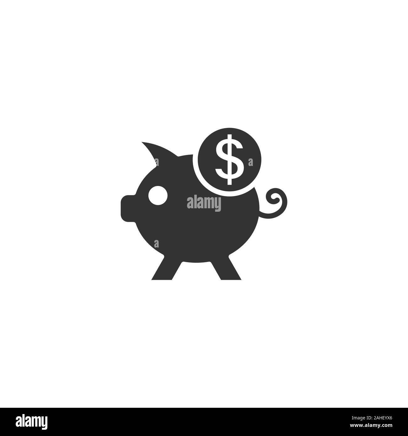 Money box icon in flat style. Pig container vector illustration on ...